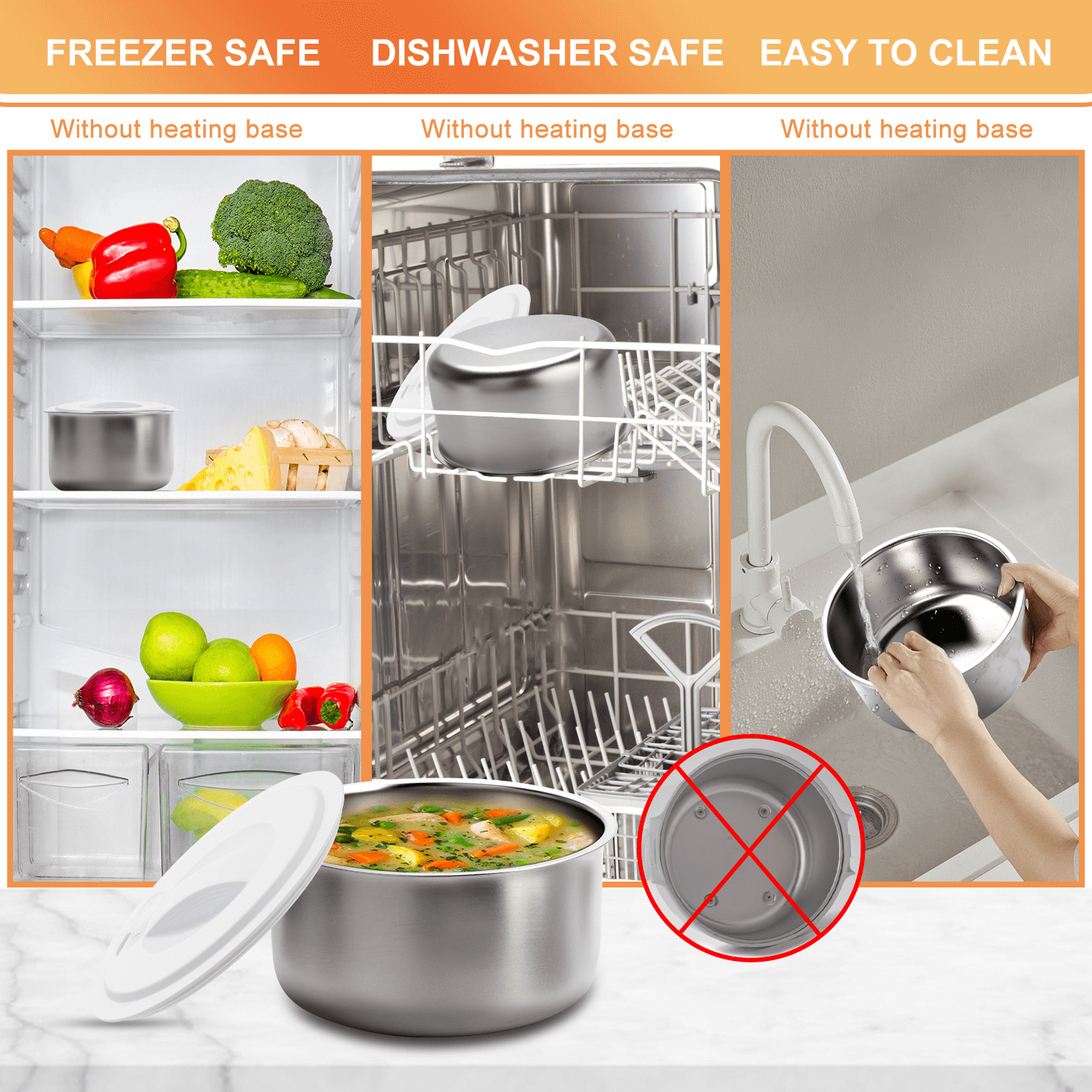 Aotto Electric Lunch Box, 50/70/80W 3 in 1 Portable Food Warmer Heated Lunch Boxes for Adults ...